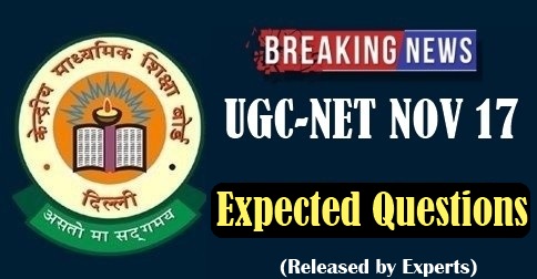 CBSE UGC NET 2017 Expected Questions